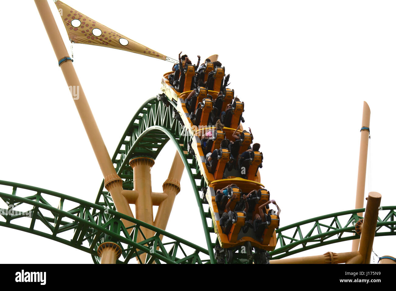 theme park people on rides and coasters Stock Photo - Alamy