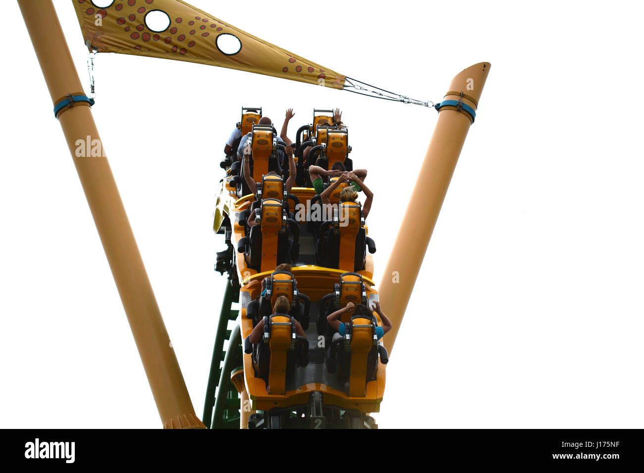 theme park people on rides and coasters Stock Photo - Alamy