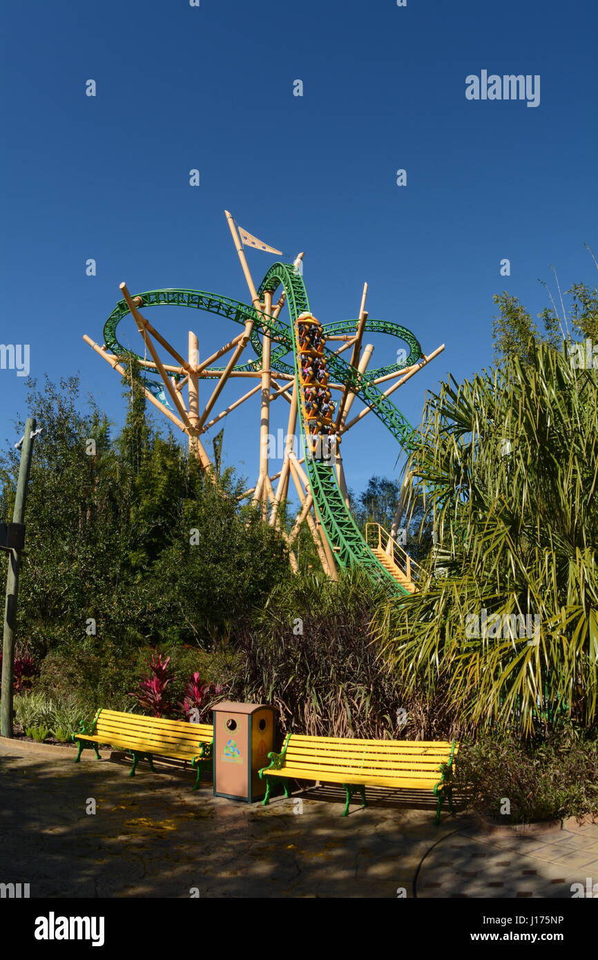 theme park people on rides and coasters Stock Photo - Alamy