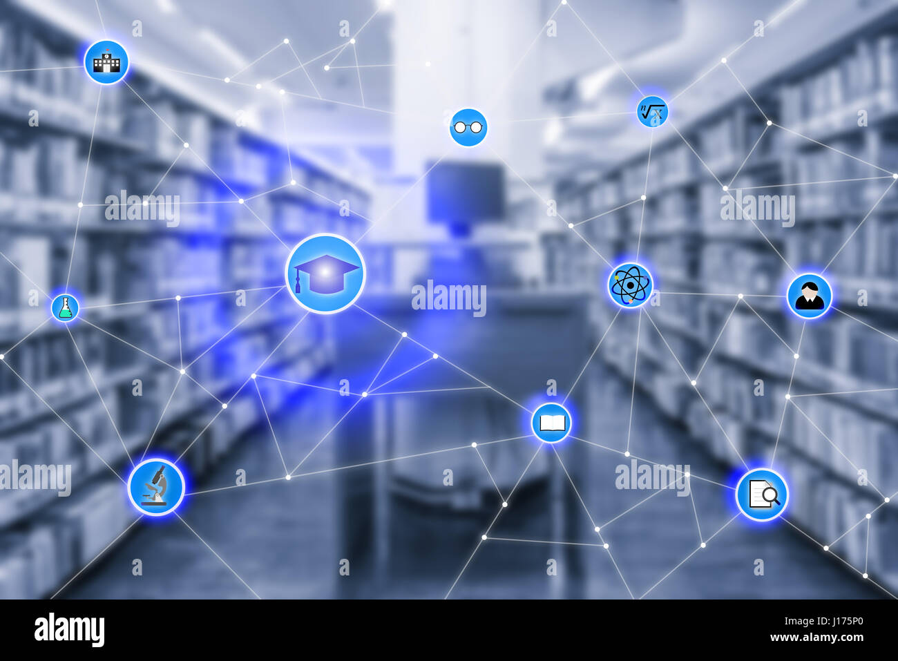 Smart education and education icon network conection withcomputer ...