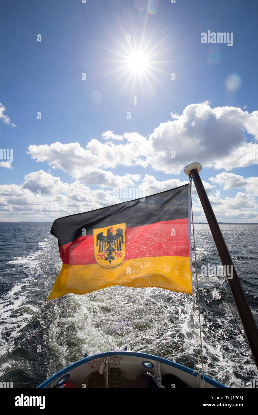 An official flag of the naval forces of the German Marine can be seen ...