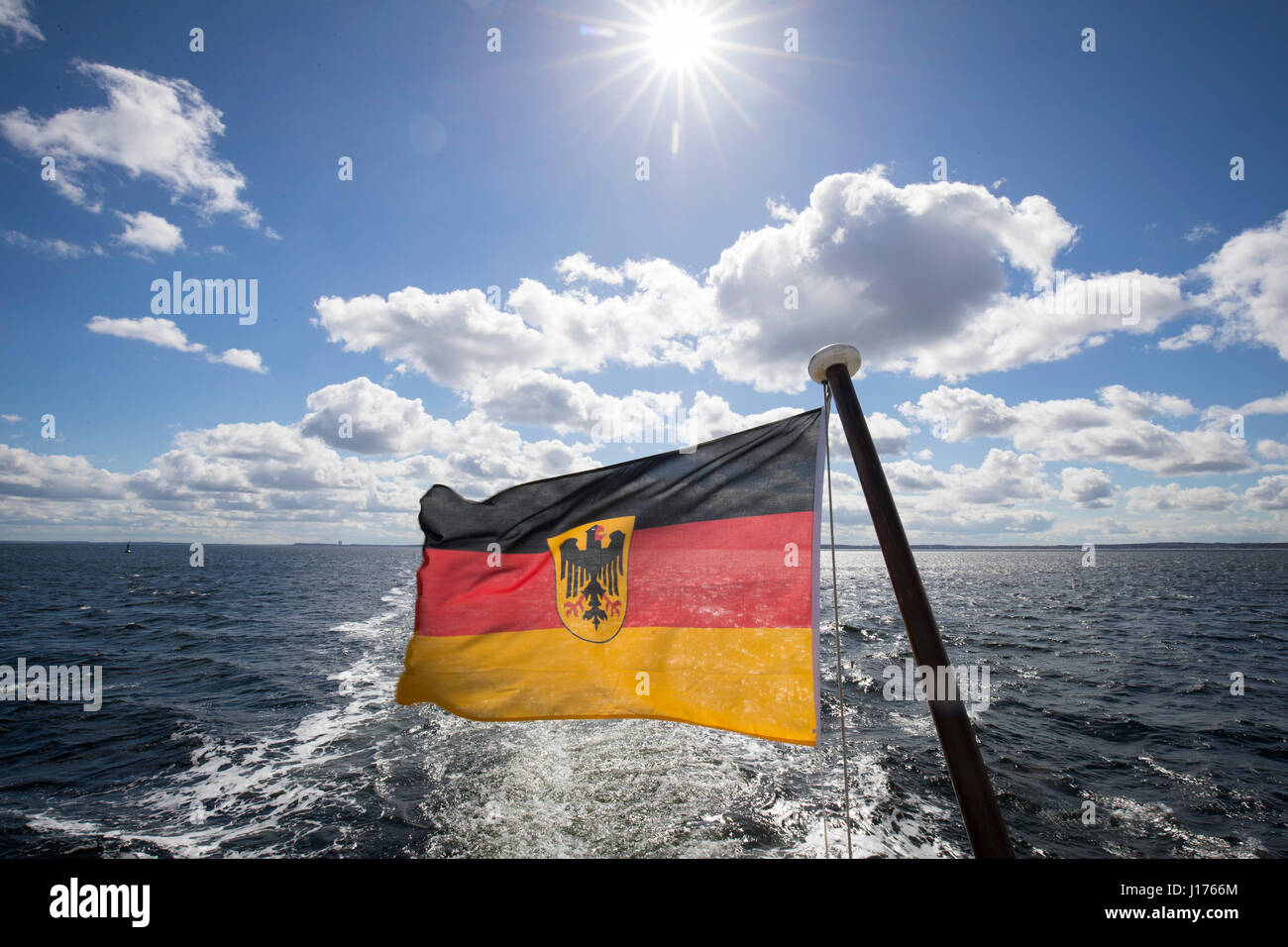 An official flag of the naval forces of the German Marine can be seen ...