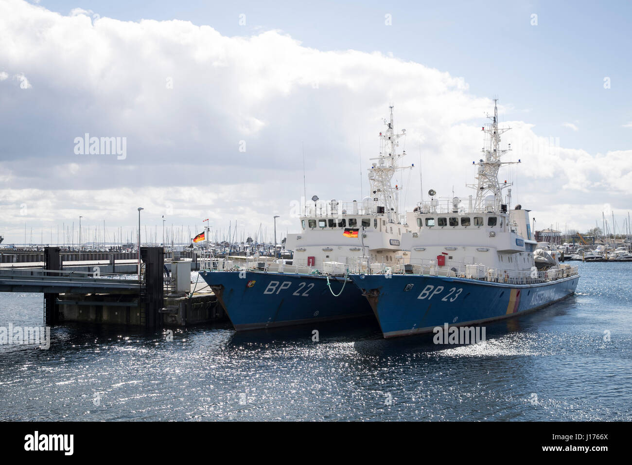 The police ships of the German federal police's naval department can be ...