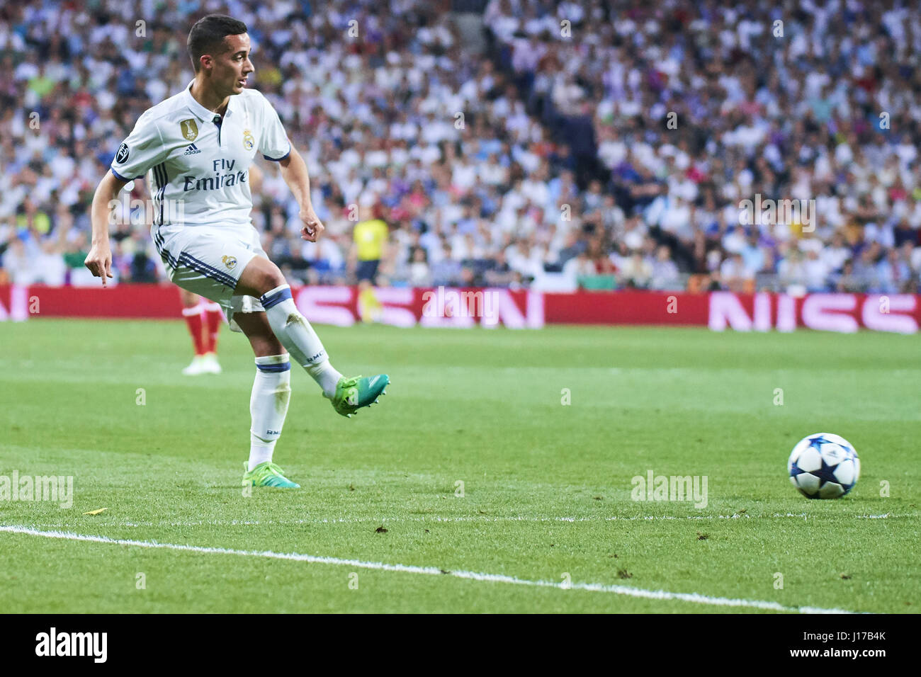 Madrid, Spain. 19th Apr, 2017. Luka Modric (midfielder; Real Madrid) in ...