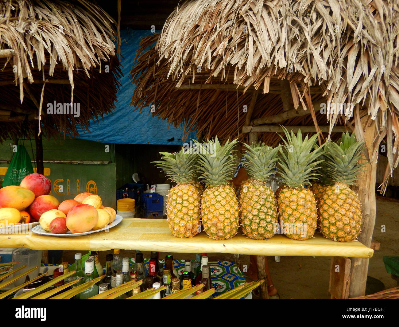 Bocas Del Toro, Panama. 23rd Mar, 2017. A fruit stand on the beach of ...