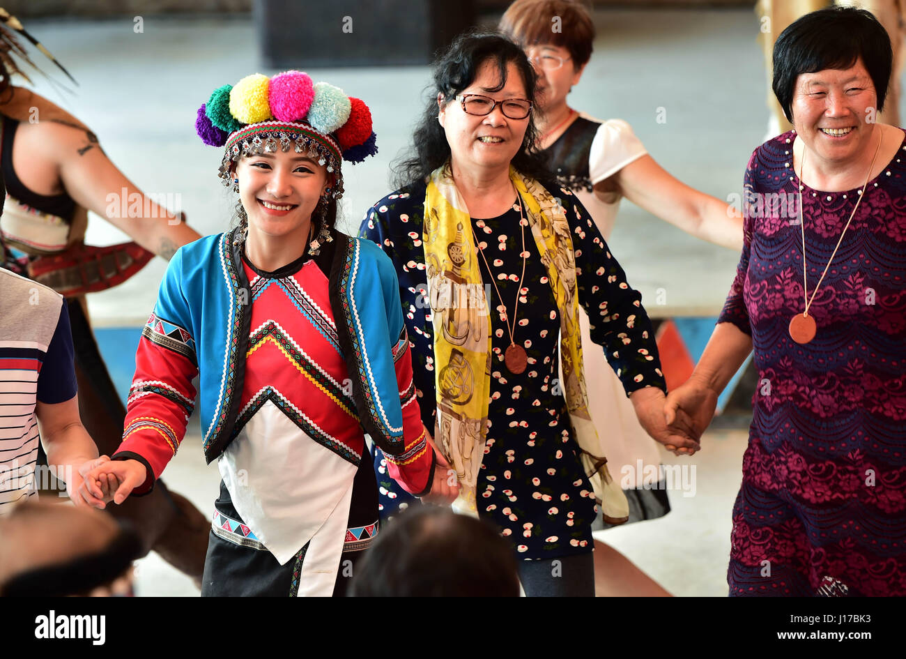 Taipei's Taiwan. 18th Apr, 2017. Young people of the Tsou aboriginals ...