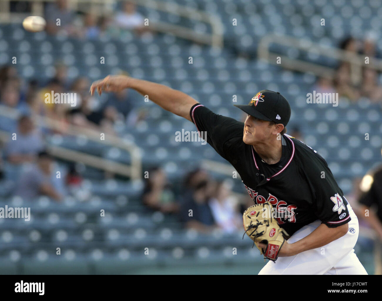 Usa. 18th Apr, 2017. SPORTS -- Isotopes pitcher Zach Jemiola throws in ...