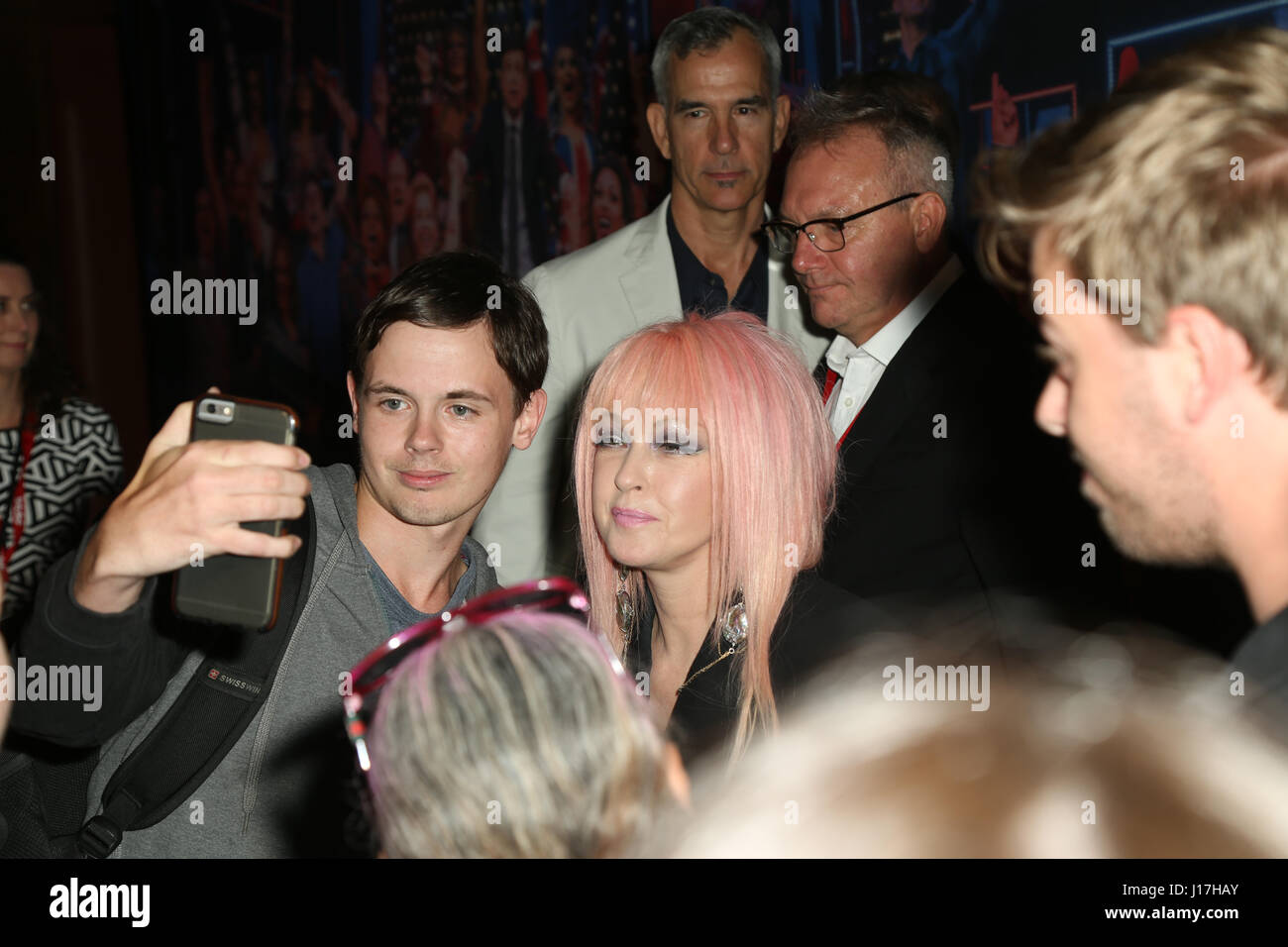 Sydney, Australia. 19th Apr, 2017. Pop icon, Cyndi Lauper arrive on the ...