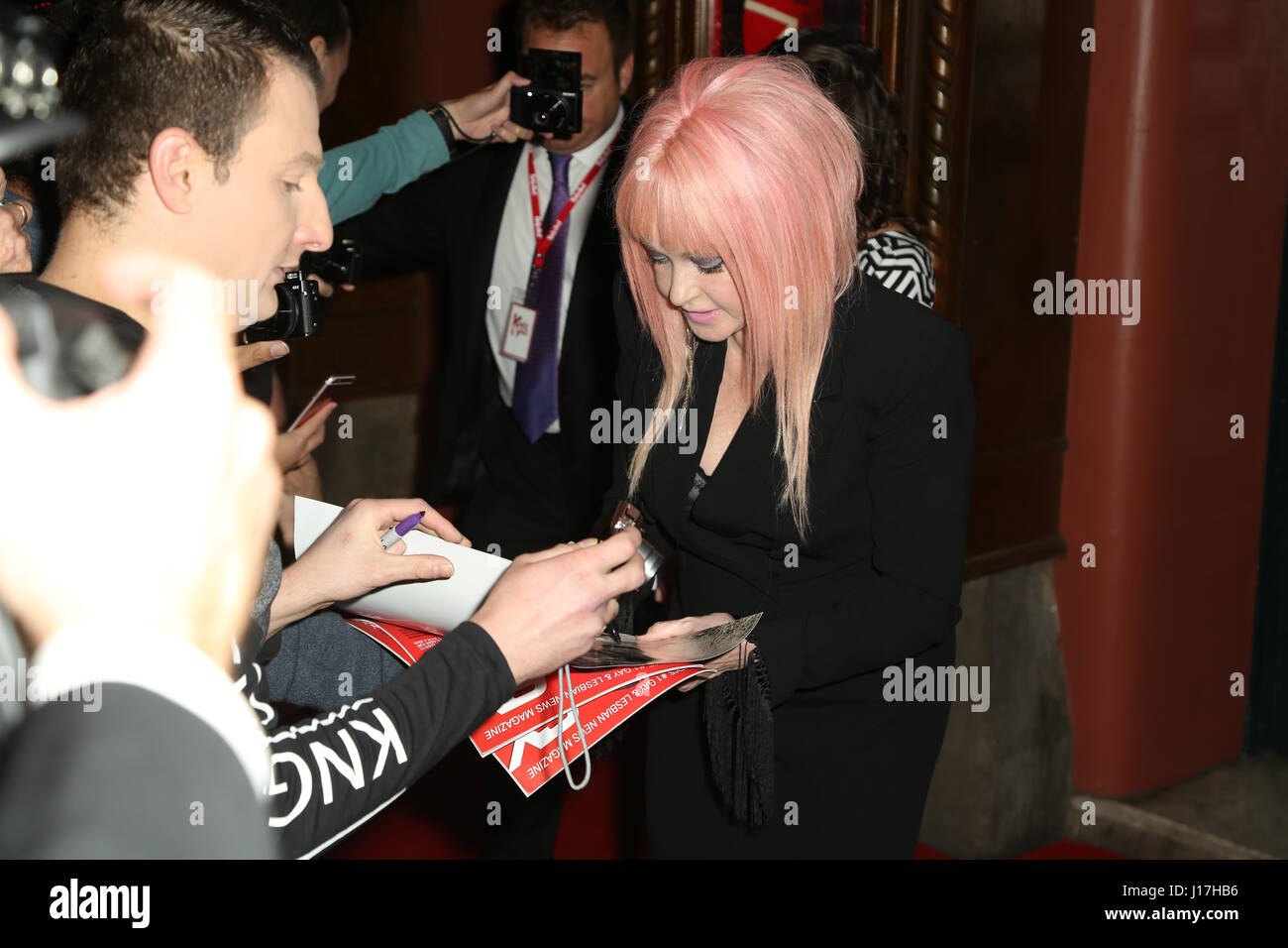 Sydney, Australia. 19th Apr, 2017. Pop icon, Cyndi Lauper arrive on the ...
