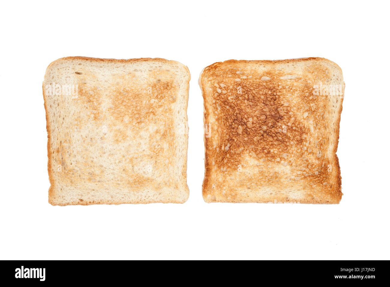Two slices of bread toasted Stock Photo - Alamy