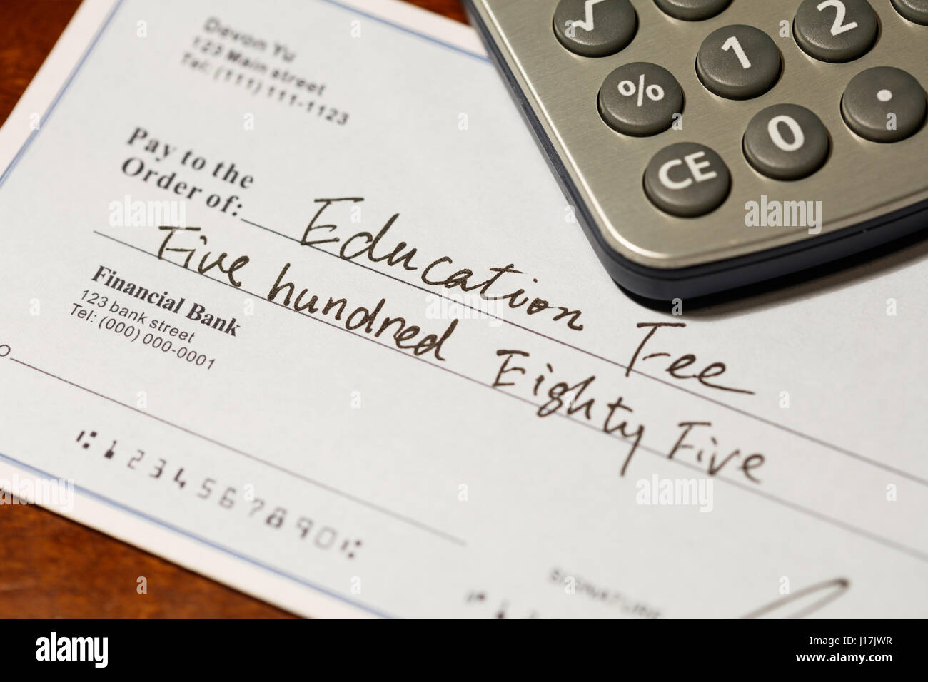 Fake cheque hi-res stock photography and images - Alamy