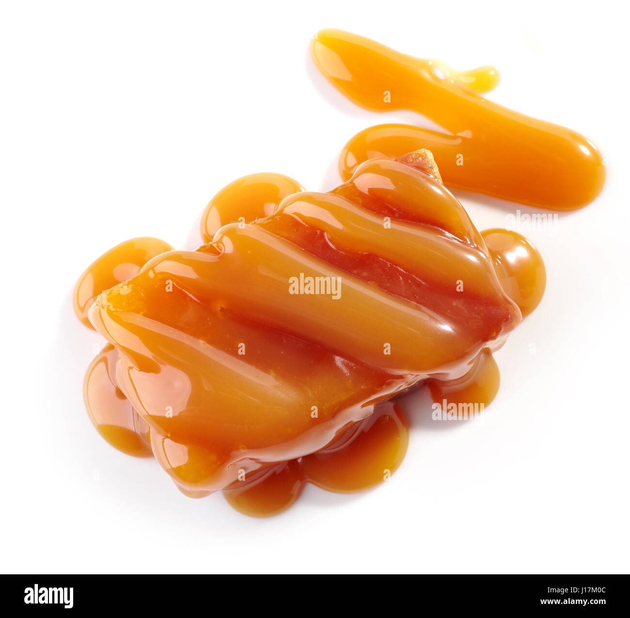 sweet caramel candy isolated on white background, top view Stock Photo ...