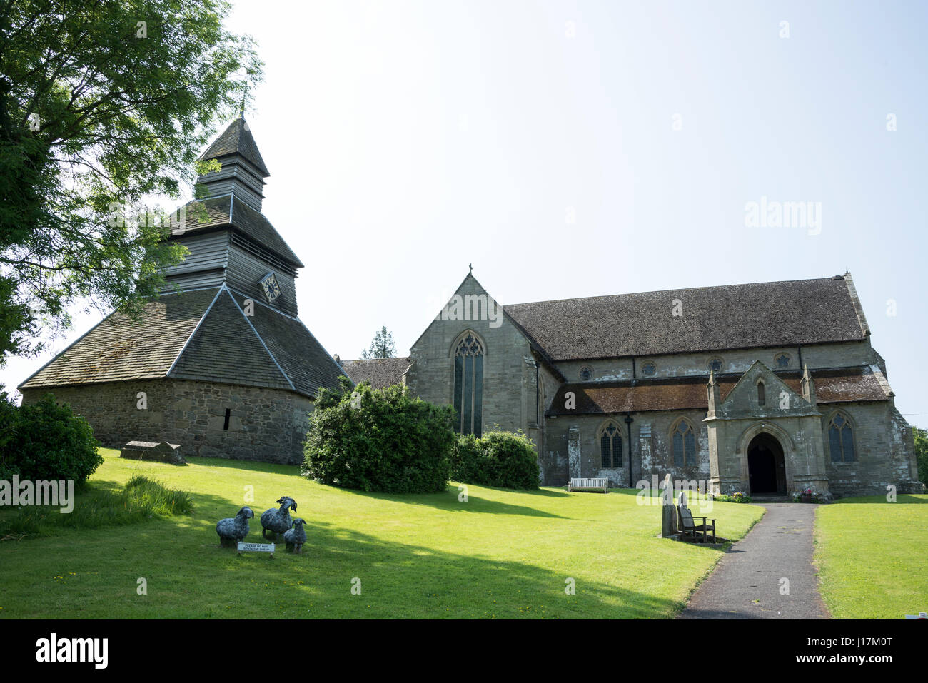 A rare 14th century bell tower and clock or belfry next to the village ...