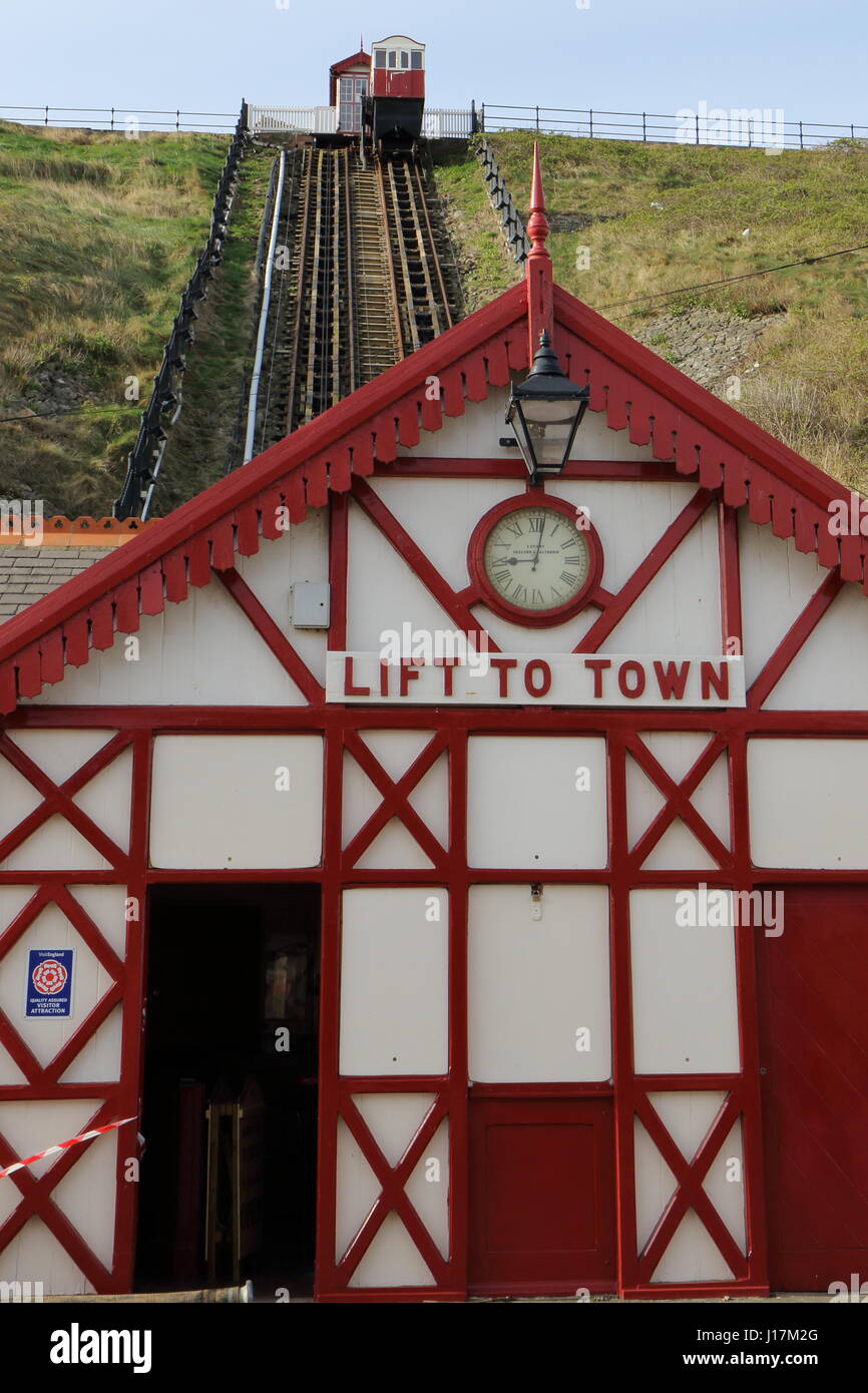The oldest operating water balanced cliff lift in Saltburn by the sea ...