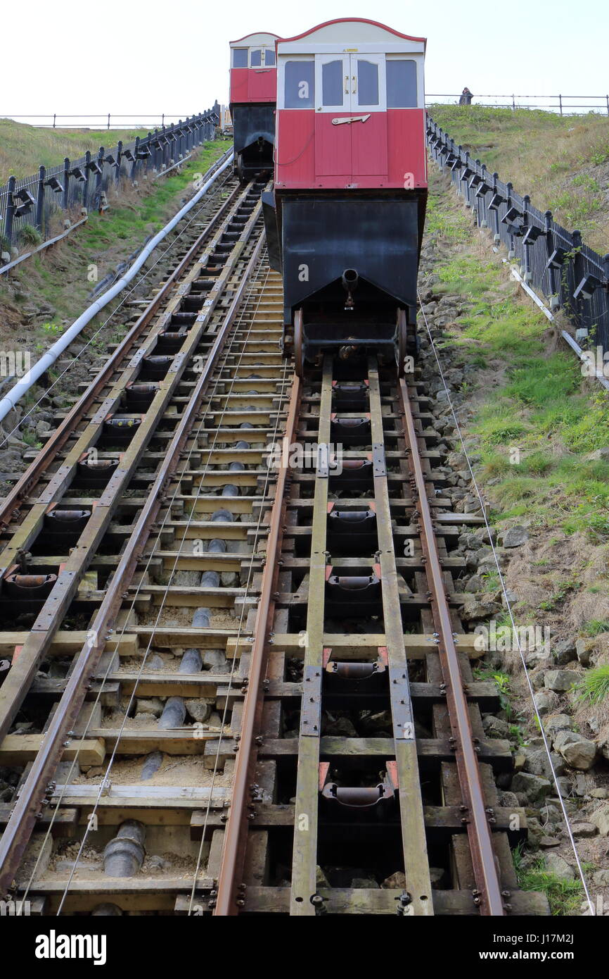 The oldest operating water balanced cliff lift in Saltburn by the sea ...