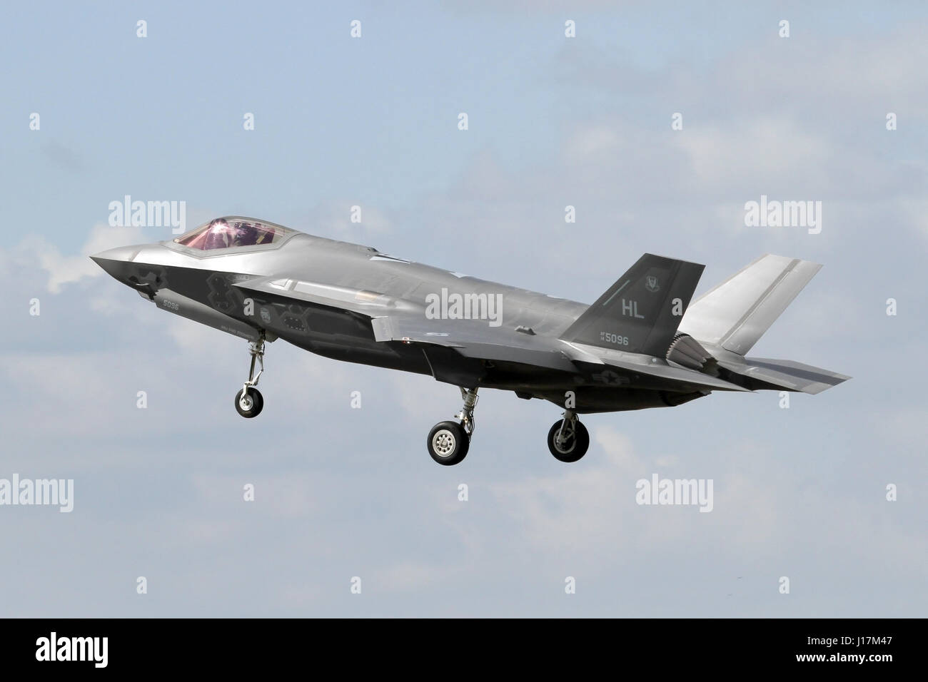 USAF F-35A Lightning II's arriving at RAF Lakenheath in Suffolk, UK for ...