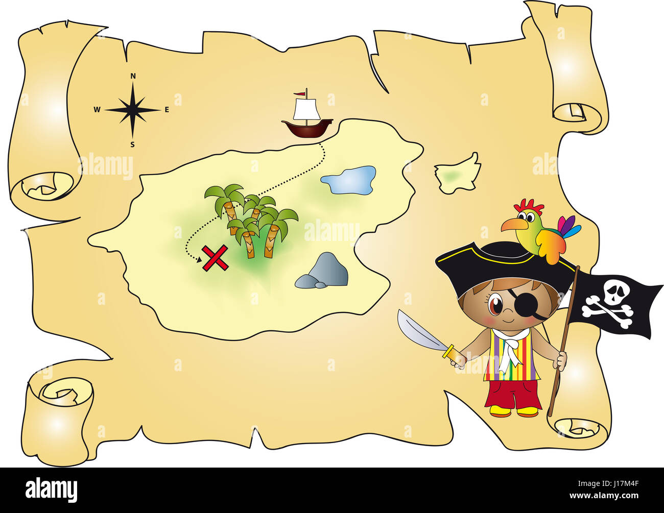 Mapas Piratas Para Imprimir Descarga Vector De Mapa Pirata Hermoso