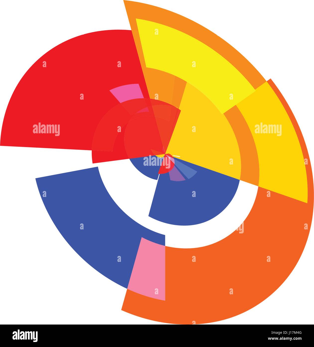 Isolated abstract colorful pie chart logo, round shape diagram logotype ...