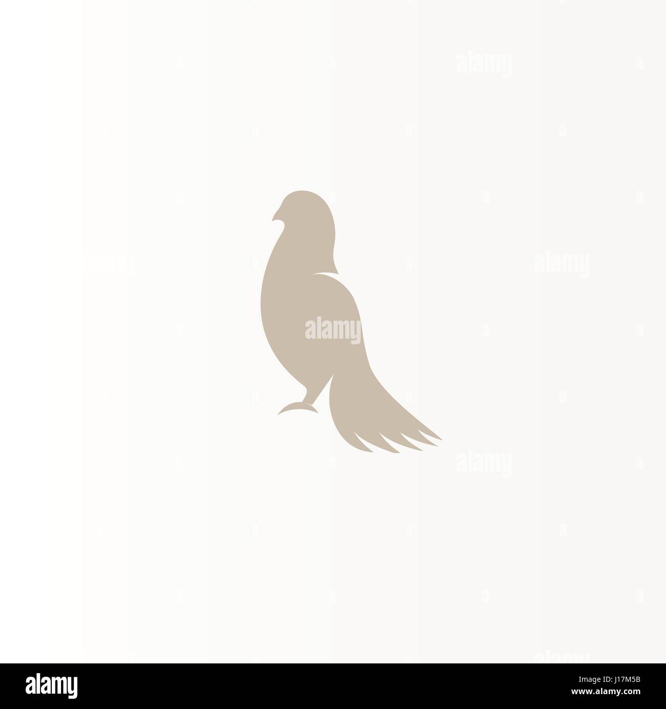Simple Sitting Bird Silhouette