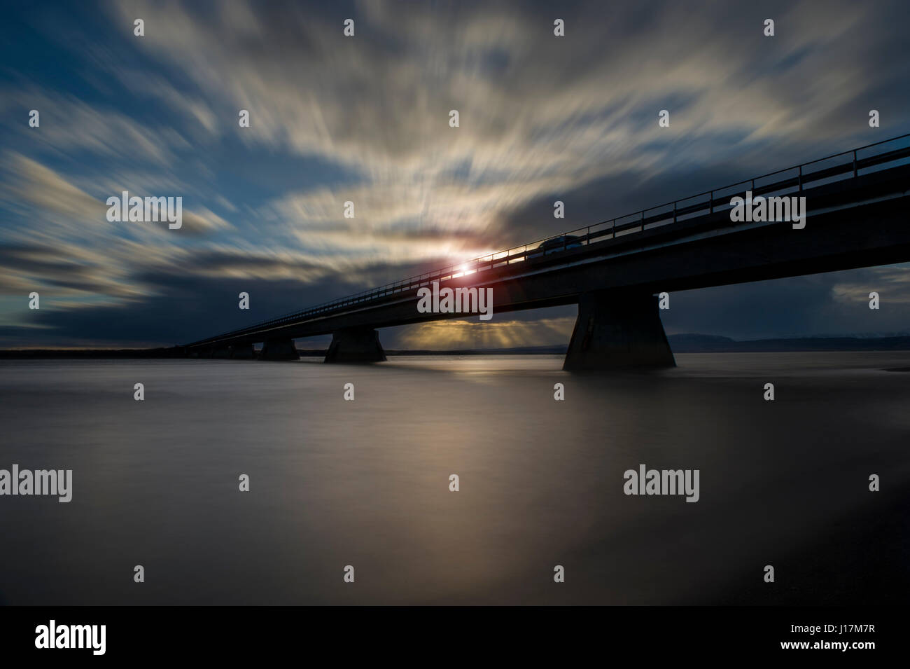 A bridge crosses an estuary in south Iceland Stock Photo - Alamy
