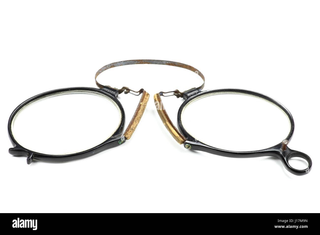 antique pince-nez isolated on white background Stock Photo - Alamy