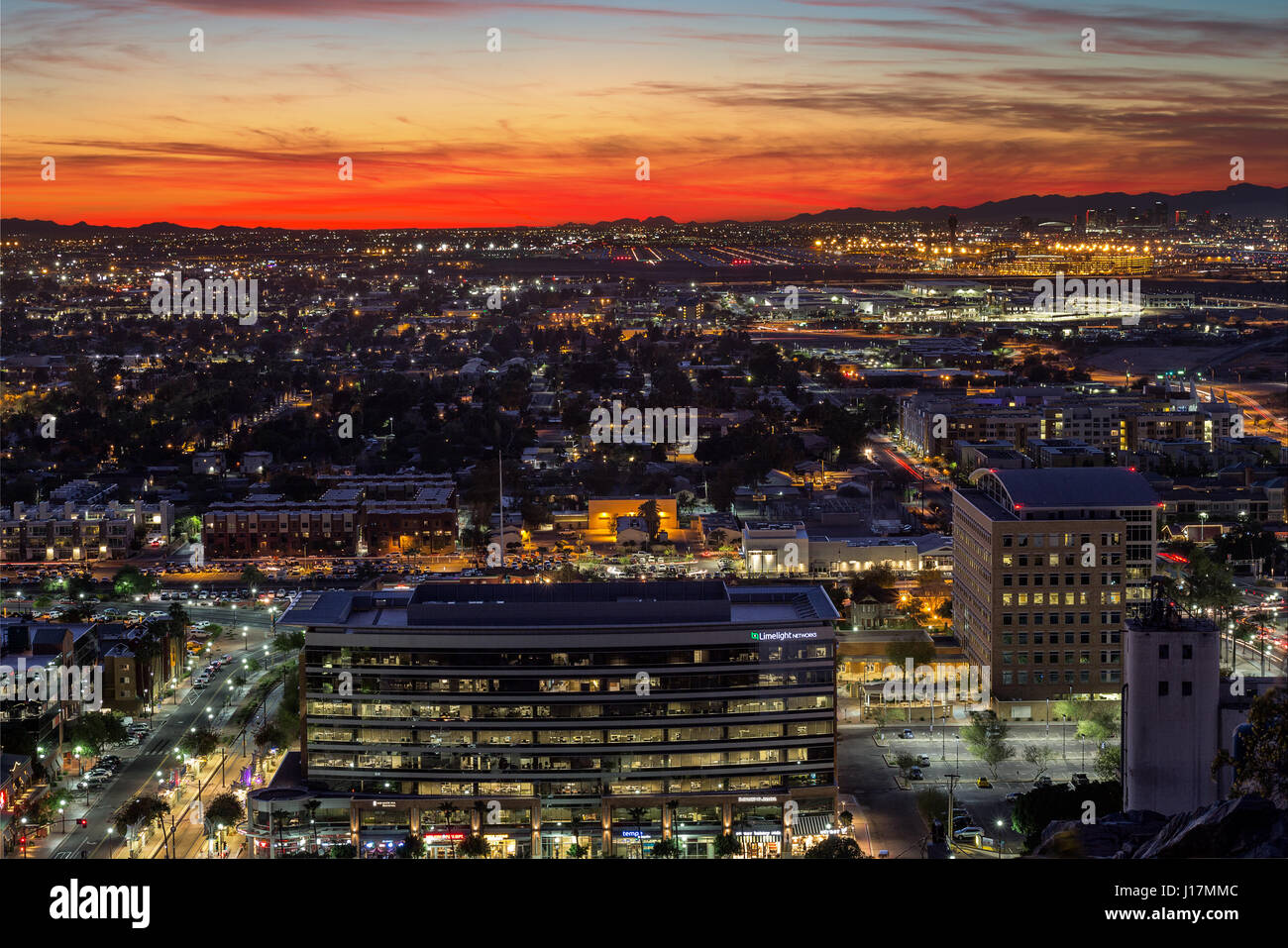 Sunset sky over downtown Tempe, Arizona Stock Photo - Alamy