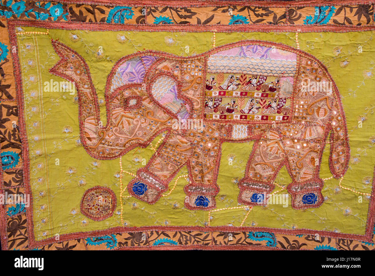 Traditional indian textile elephant pattern hi-res stock photography ...