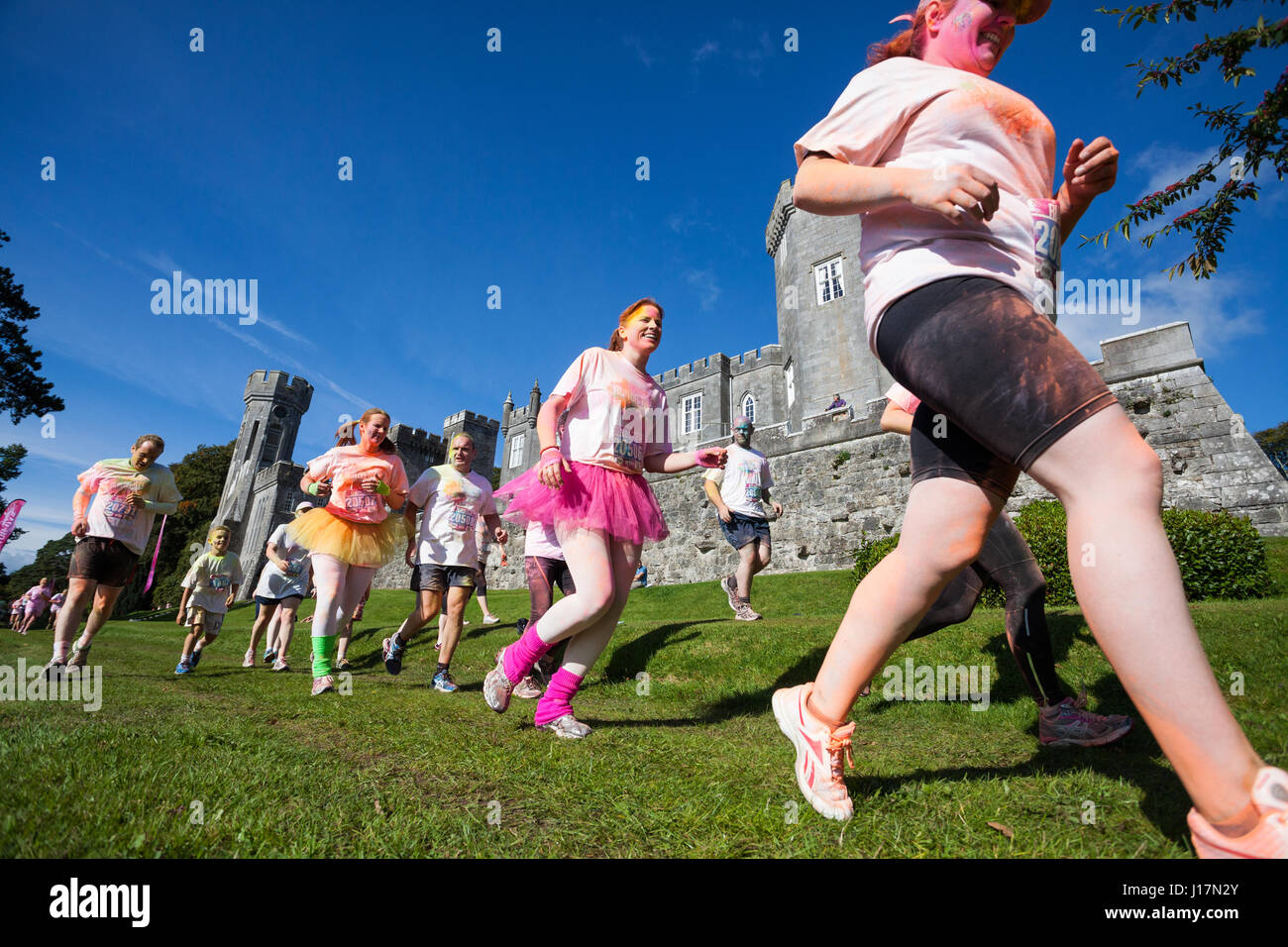 LOUGH CUTRA, GORT, IRELAND - SEPTEMBER 6: Unidentified people having ...