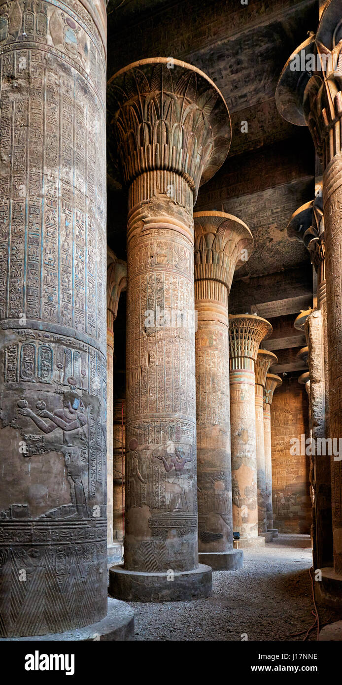 giant columns in The Temple of Khnum at Esna, Egypt, Africa Stock Photo ...