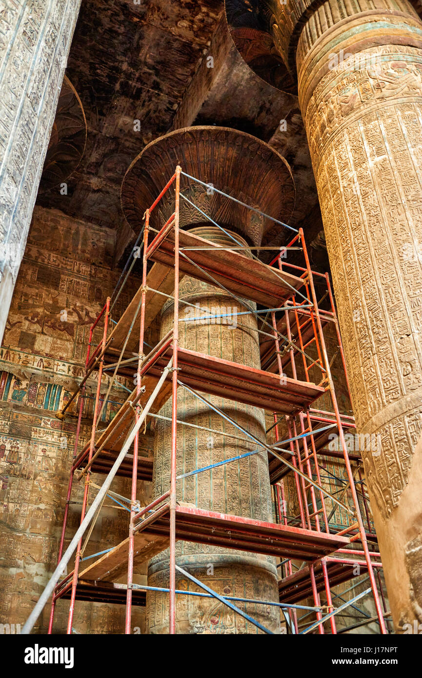 giant columns in The Temple of Khnum at Esna, Egypt, Africa Stock Photo ...