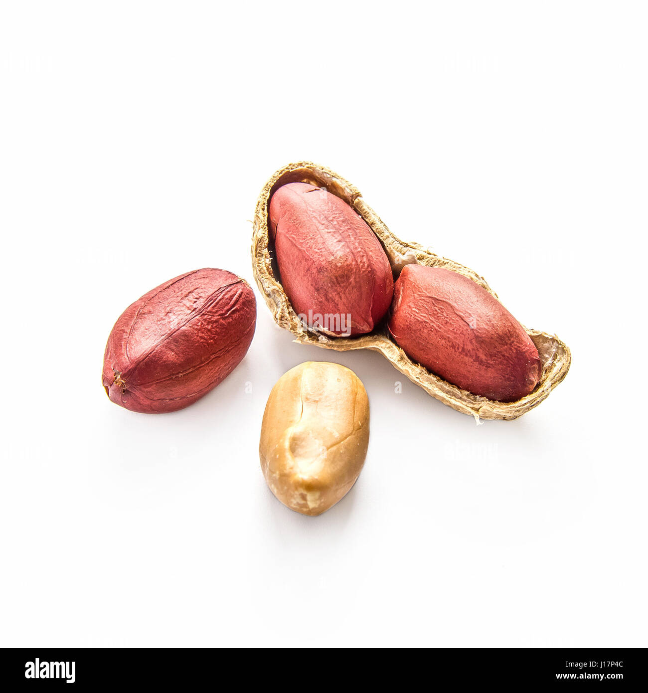 Peanuts in shell on white background Stock Photo - Alamy
