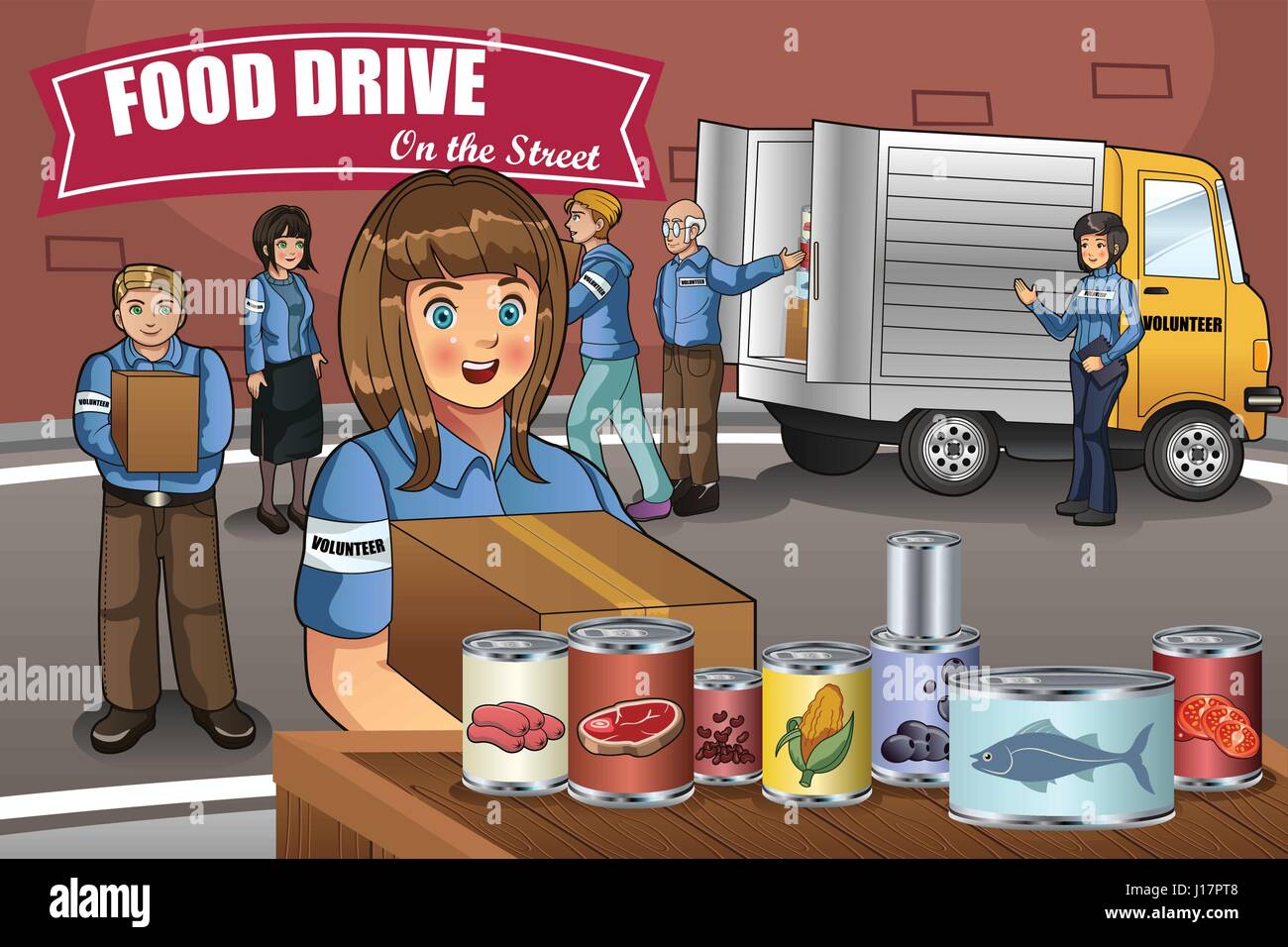 Cartoon Canned Food Drive