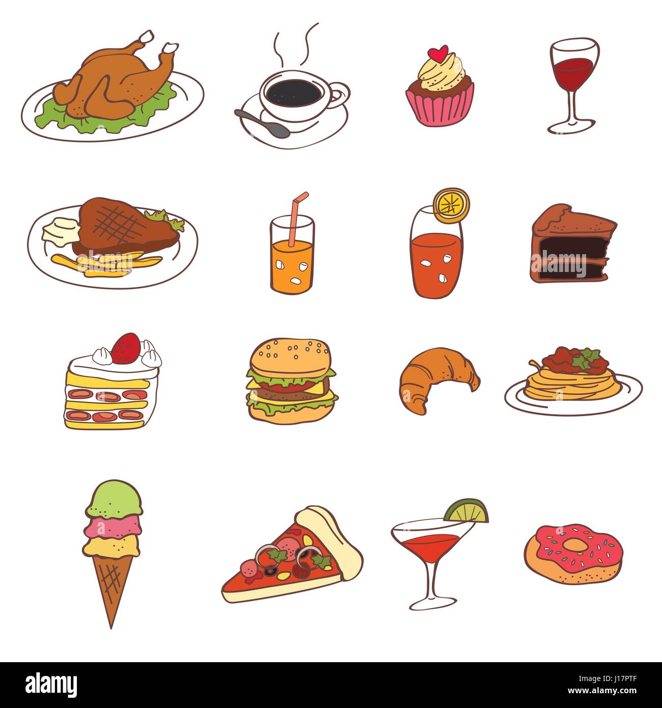 Chicken and donuts Stock Vector Images - Alamy