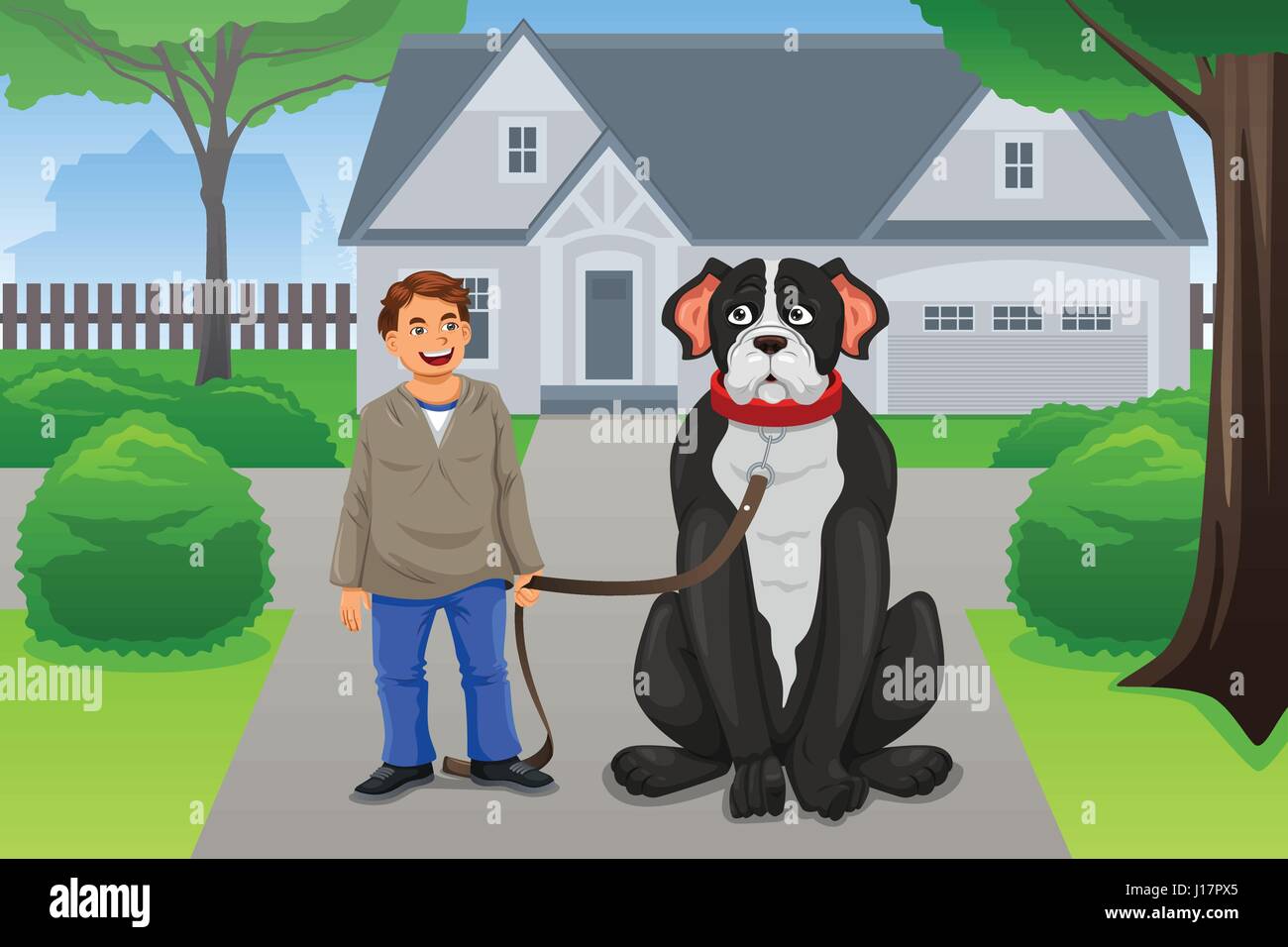 Walking in neighborhood Stock Vector Images - Alamy