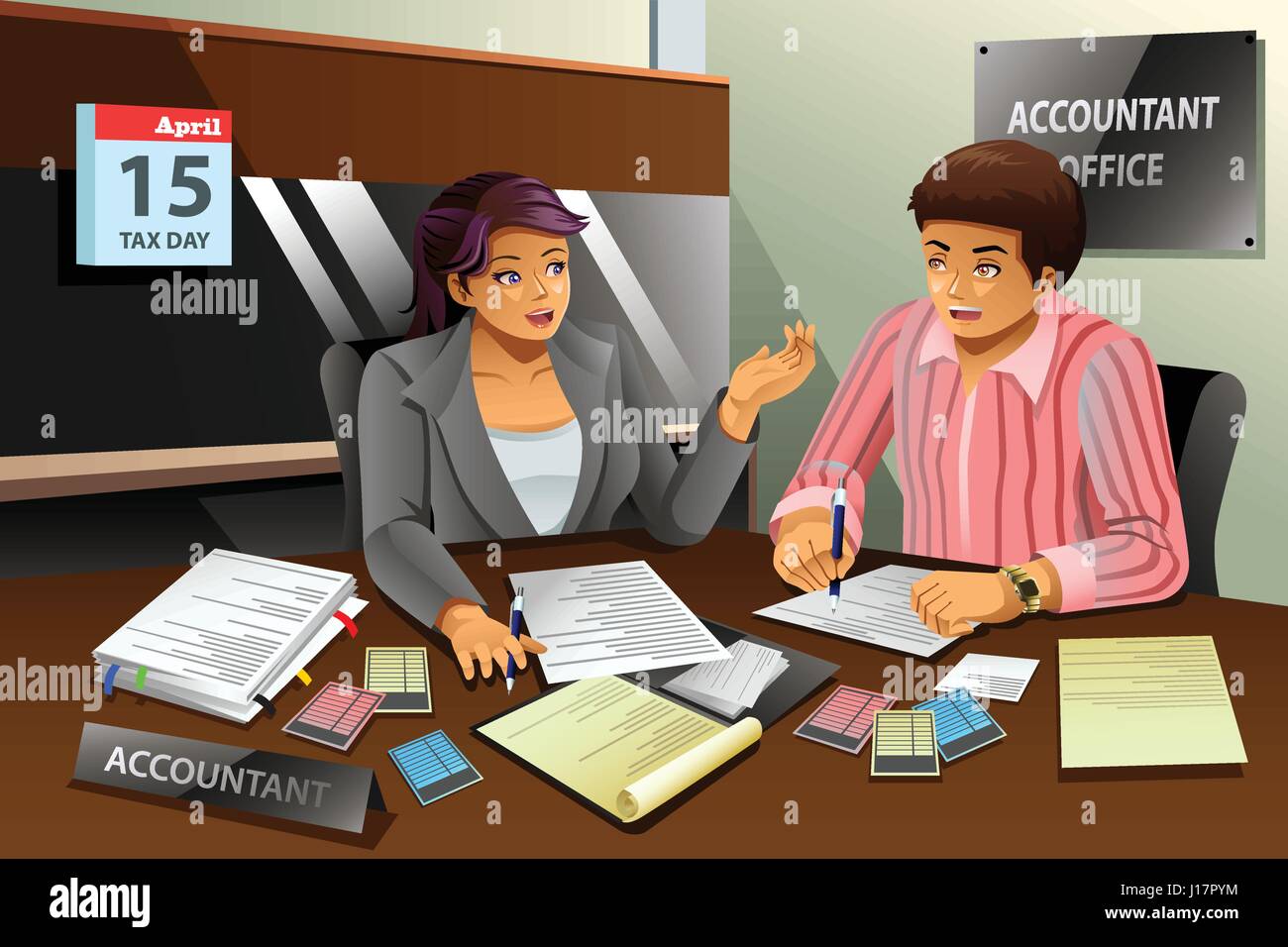 Accountant vector vectors hi-res stock photography and images - Alamy