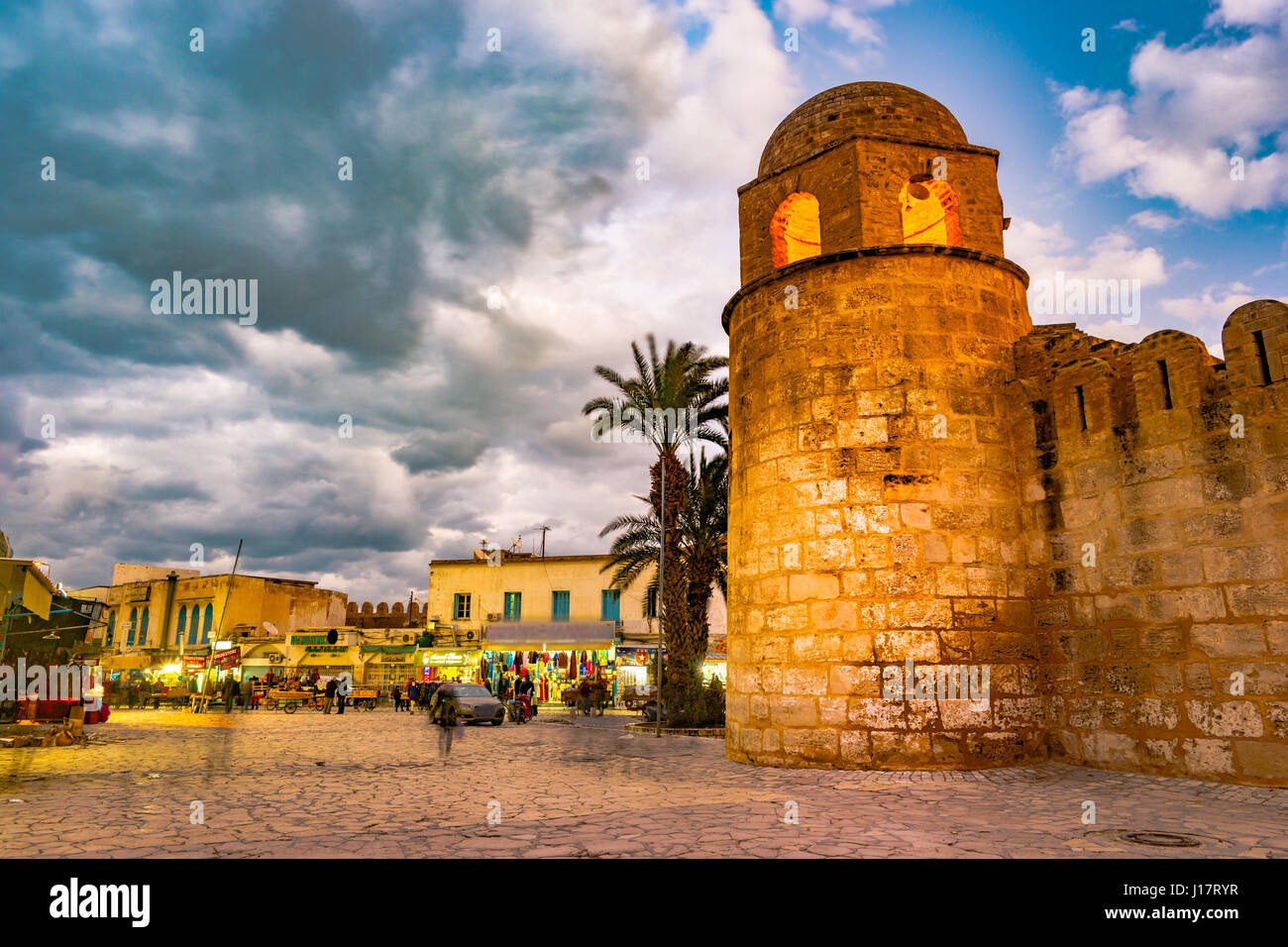 Night photo of Mosque in Sousse Stock Photo - Alamy