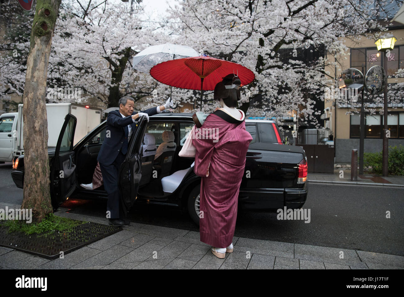 Geisha kyoto umbrella hi-res stock photography and images - Alamy