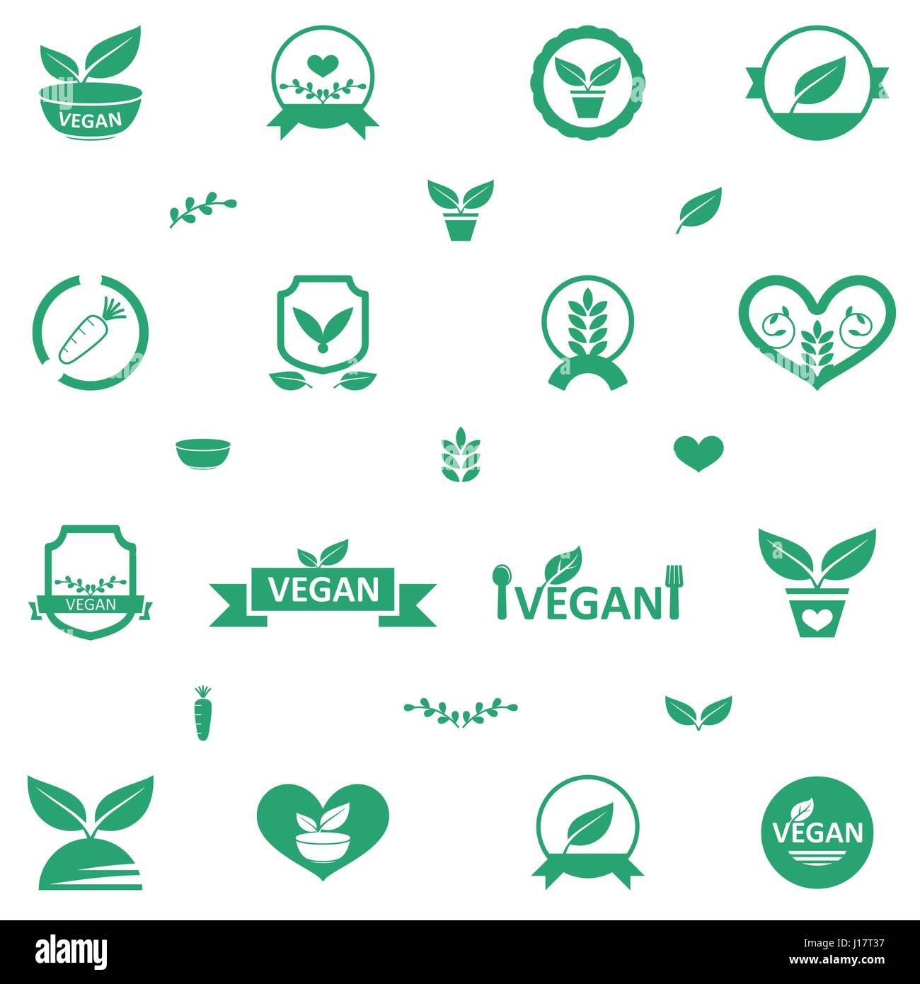 A vector illustration of vegetarian food icon sets Stock Vector Image ...