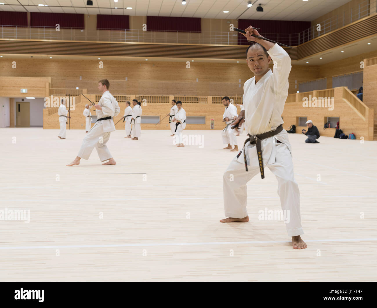 100 Kobudo Kata Event at Karate Kaikan, Okinawa, Japan Stock Photo - Alamy