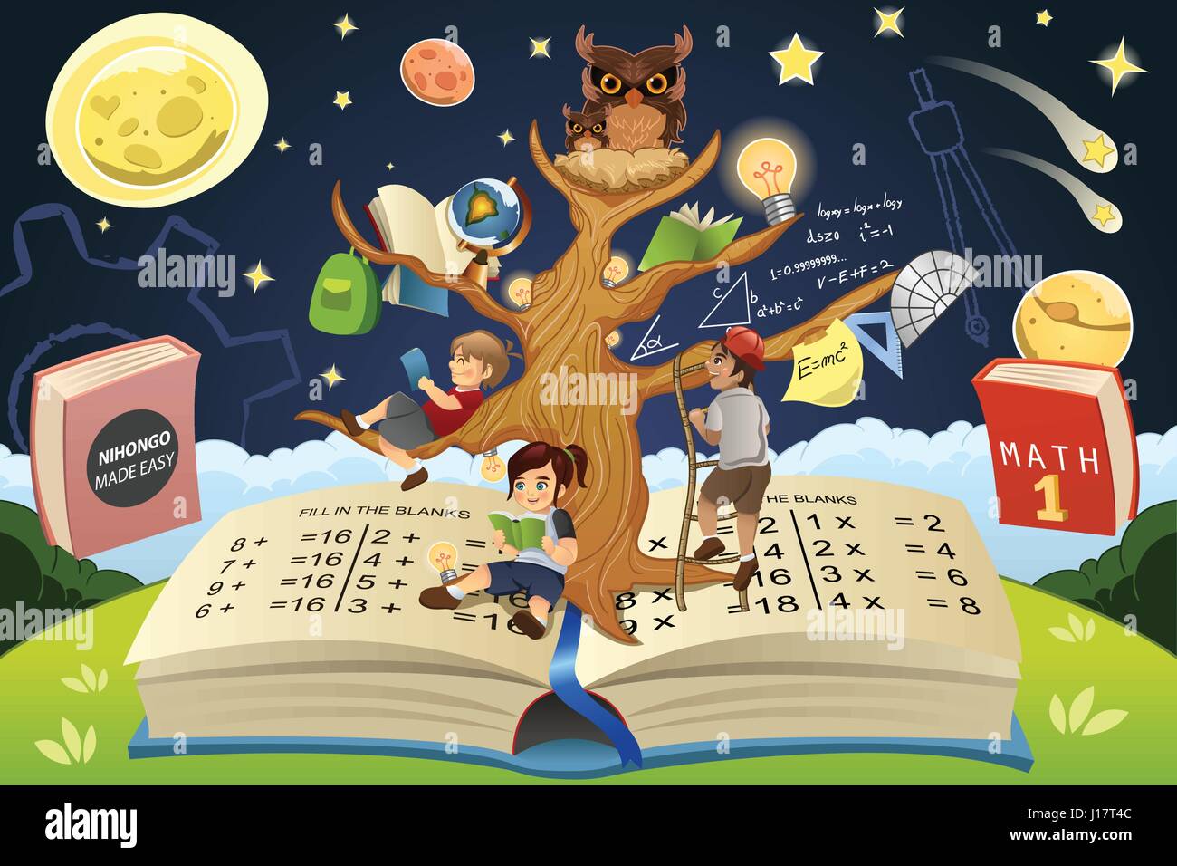 A vector illustration of education tree concept Stock Vector Image ...