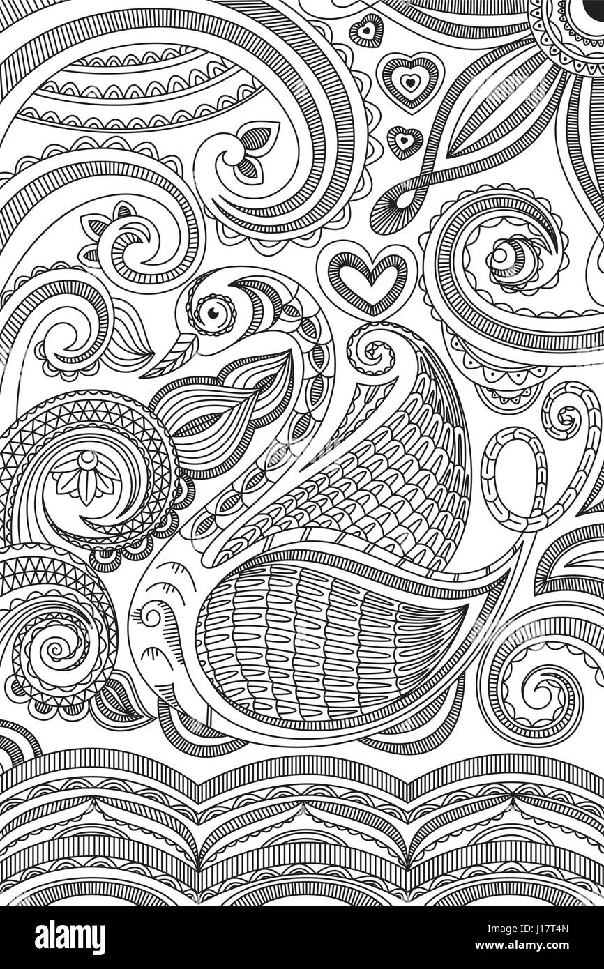 A vector illustration of coloring pattern for adult Stock Vector Image ...