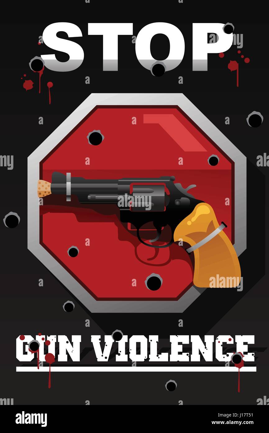 A vector illustration of stop gun violence poster design Stock Vector ...