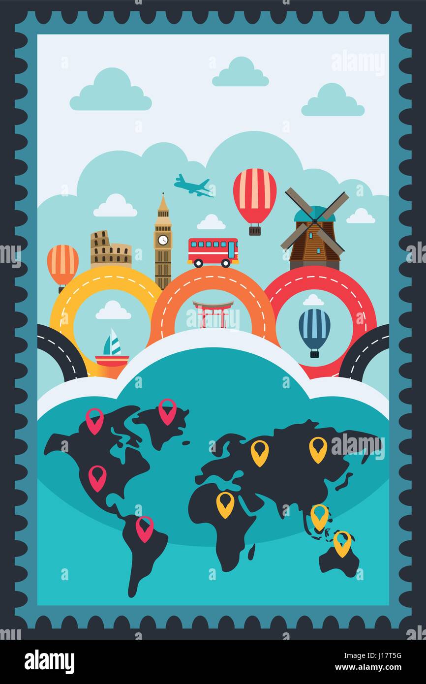 A vector illustration of travel poster design Stock Vector Image & Art ...
