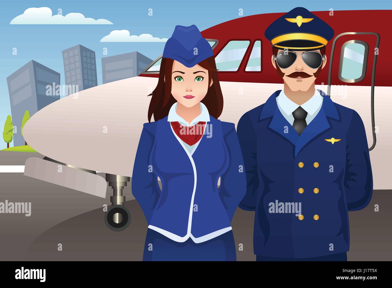 Airport crew working Stock Vector Images - Alamy