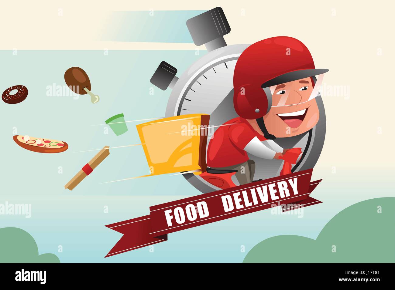 A vector illustration of food delivery service Stock Vector Image & Art ...