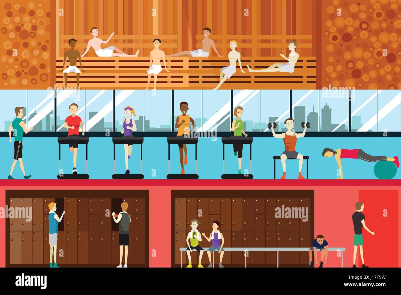 A vector illustration of inside gym scene Stock Vector Image & Art - Alamy