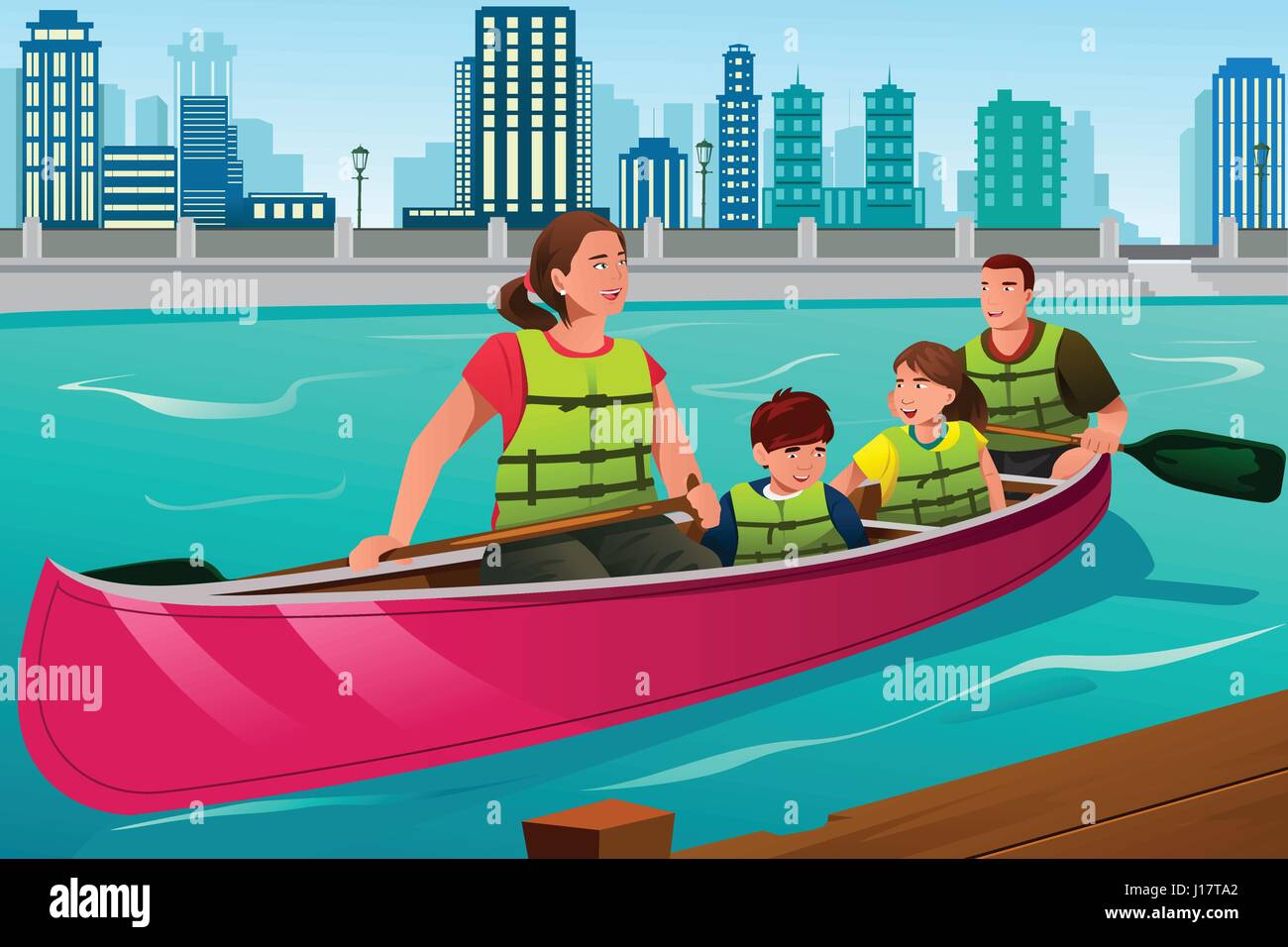 Canoeing Stock Vector Images - Alamy