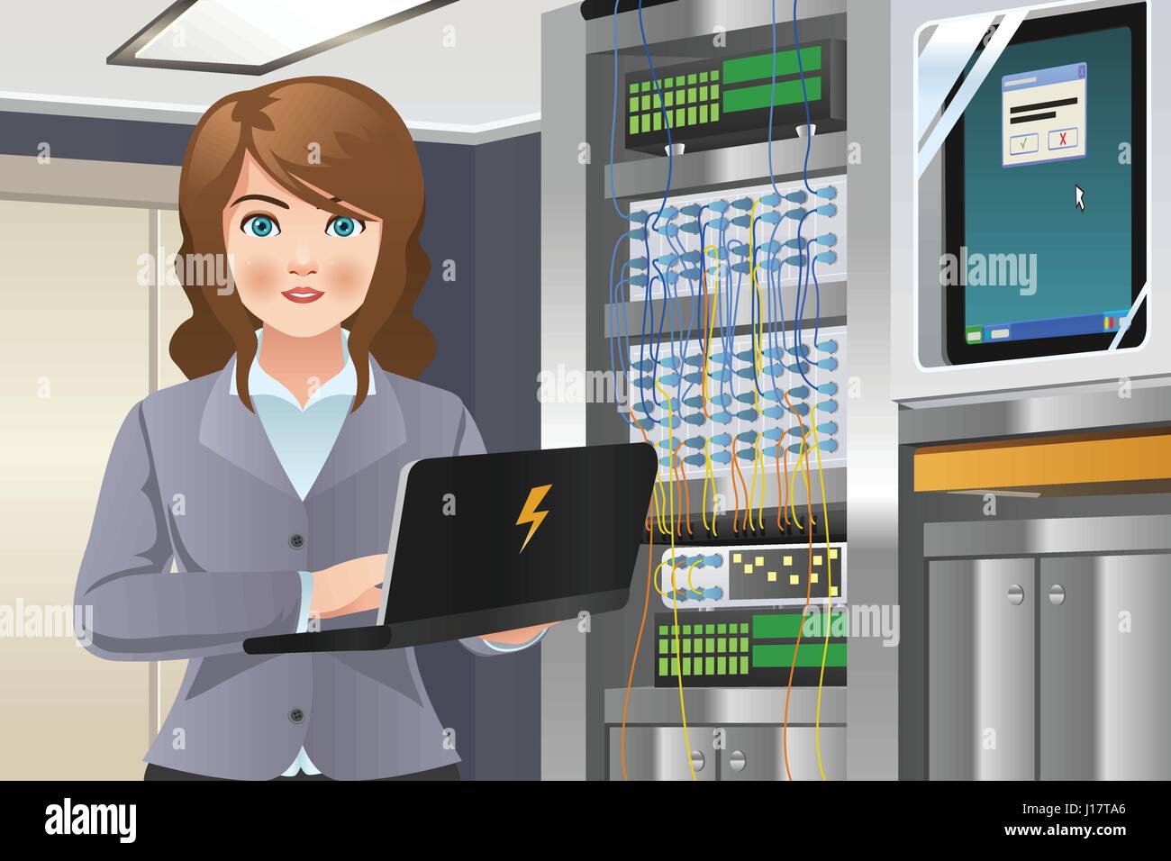 Engineer woman in network Stock Vector Images - Alamy