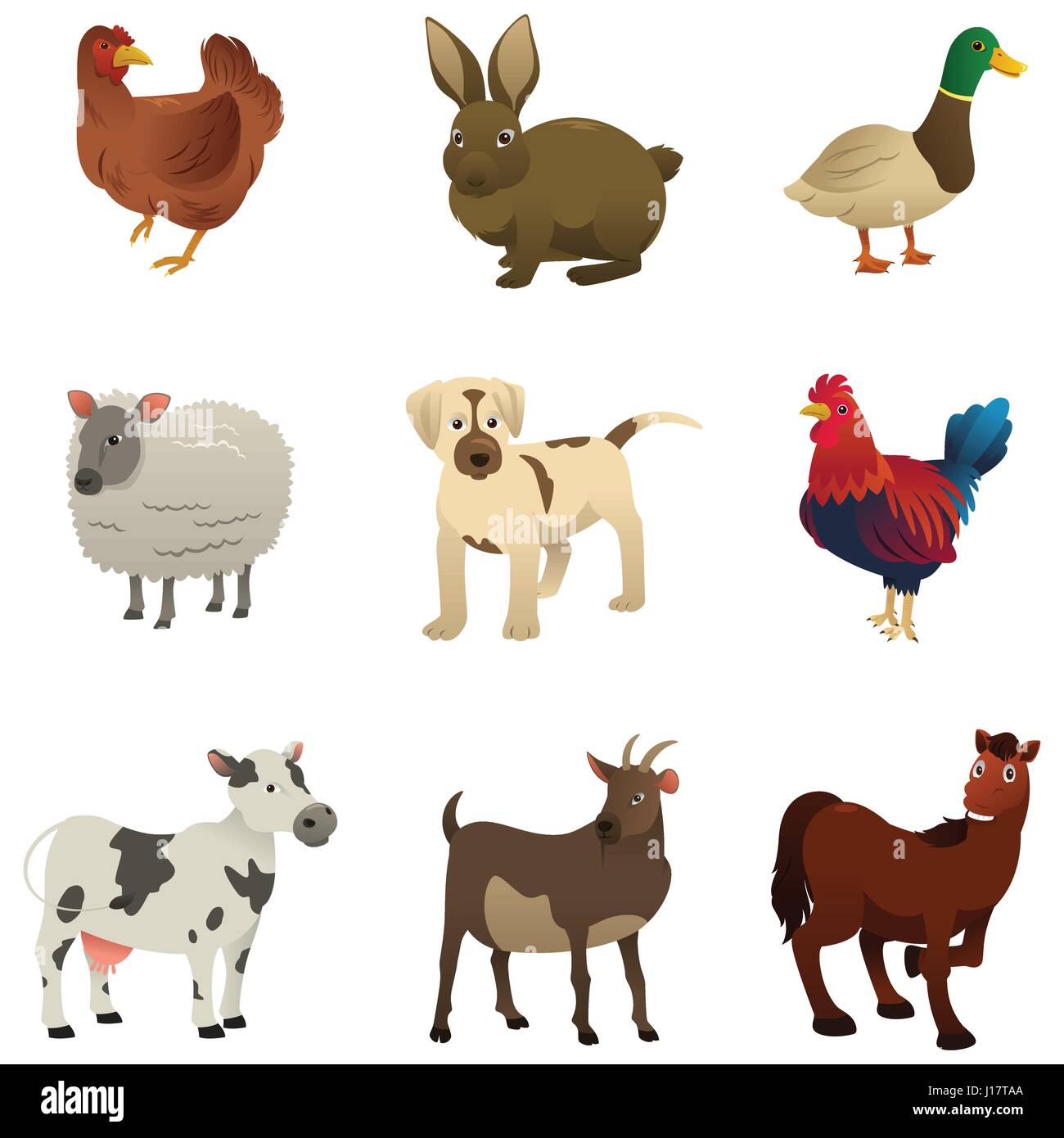 A vector illustration of farm animal icons Stock Vector Image & Art - Alamy