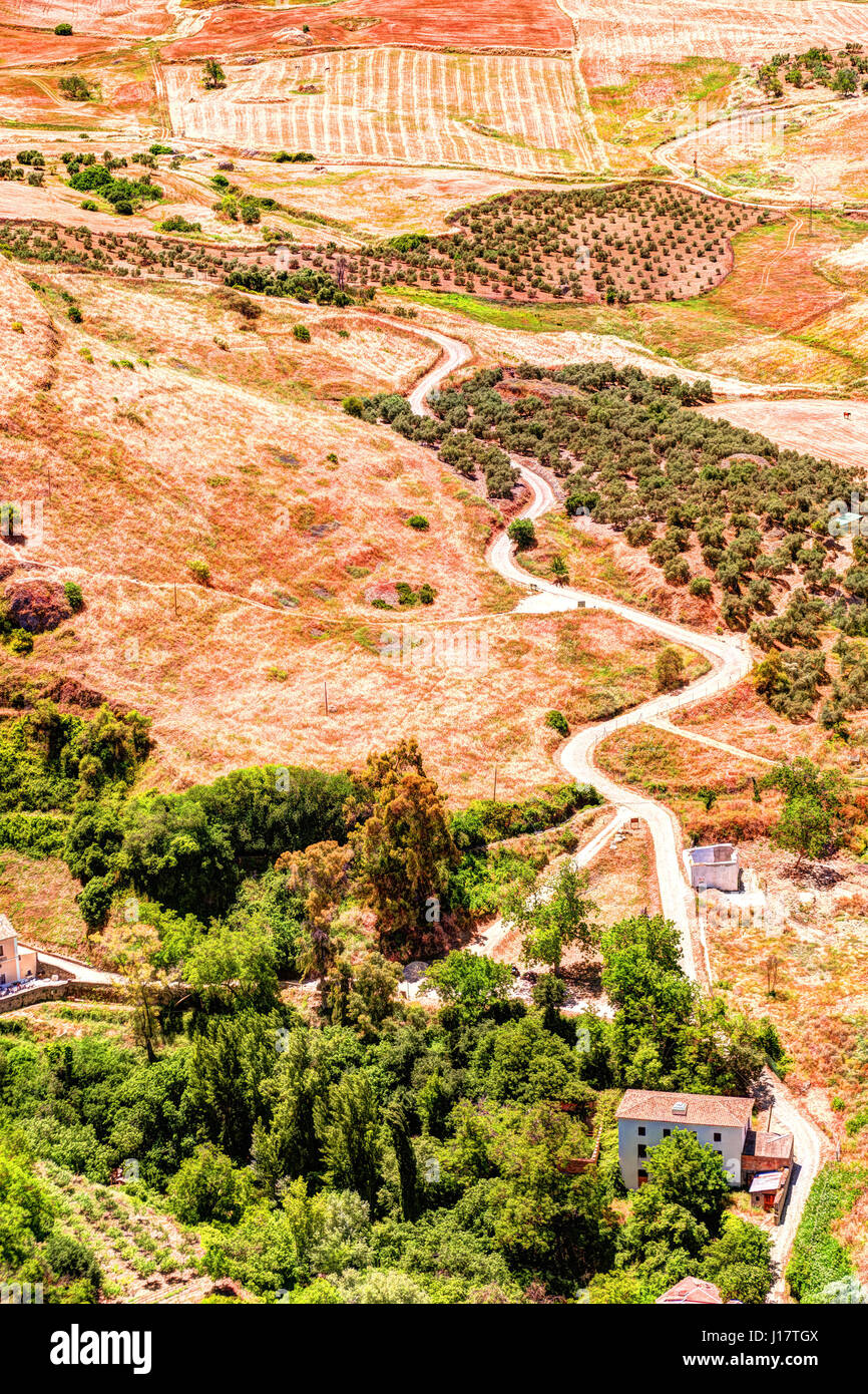 Flat lay, aerial top view of a landscape Stock Photo - Alamy
